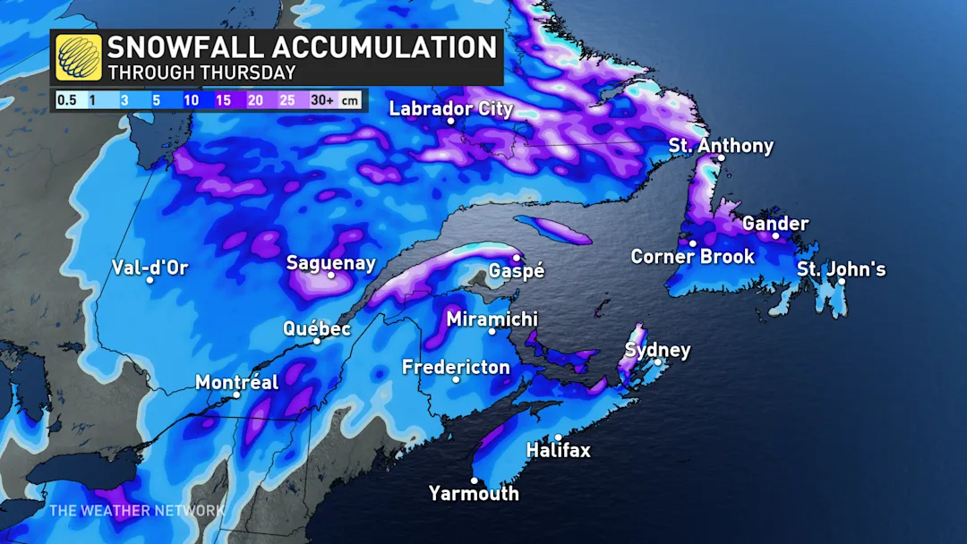 Parts of Eastern Canada see prolonged snow due to reverse storm track ...