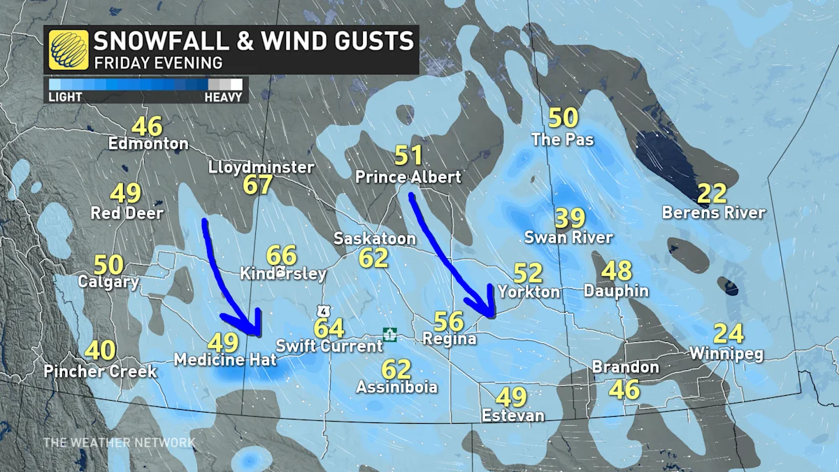Alberta clipper spreads snow and gusty winds across the Prairies - The ...