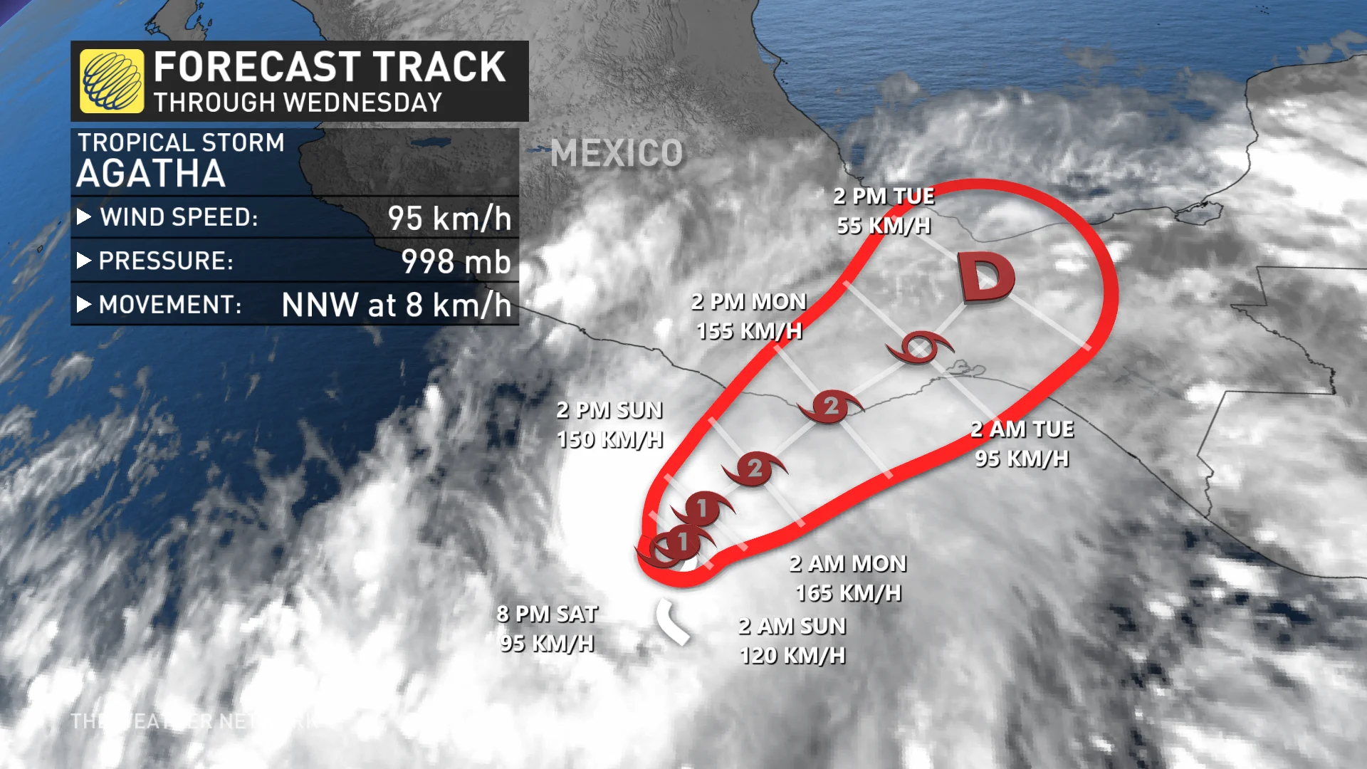 Tropical Storm Agatha on track to make landfall as a hurricane Monday ...
