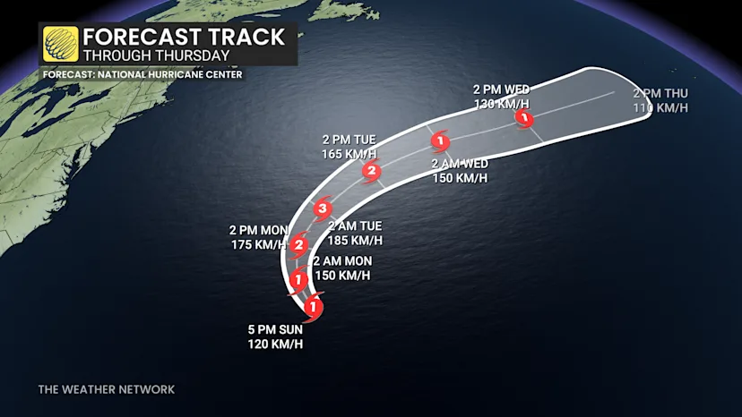 Hurricane Gabrielle forms in the Atlantic Ocean - The Weather Network