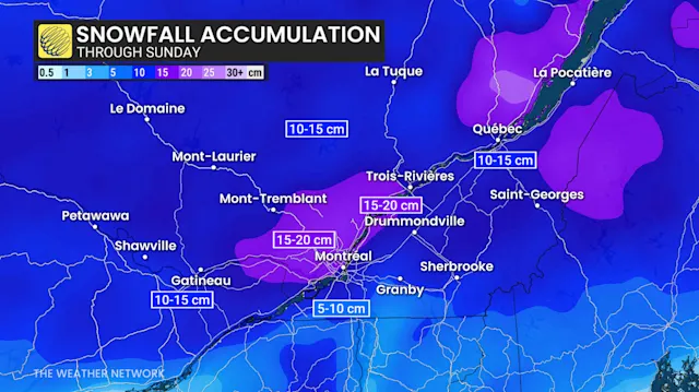 Heaviest snowfall of the season targets Montreal into Sunday - The ...