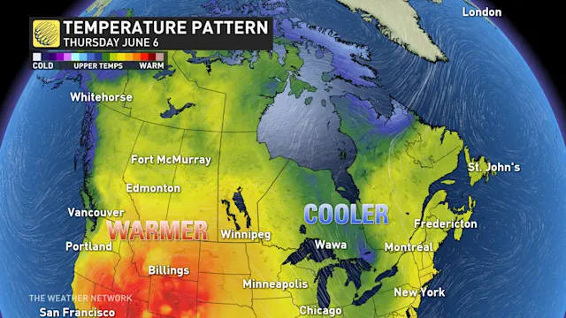 Half of Canada may see a cooler June start with help from a typhoon ...
