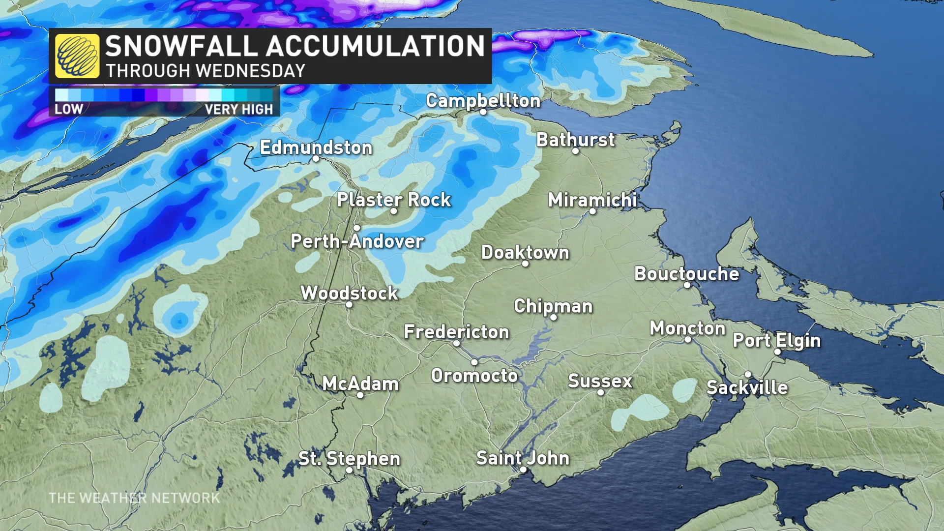 Snow chances grow as temperatures tumble across parts of the Maritimes - The Weather Network