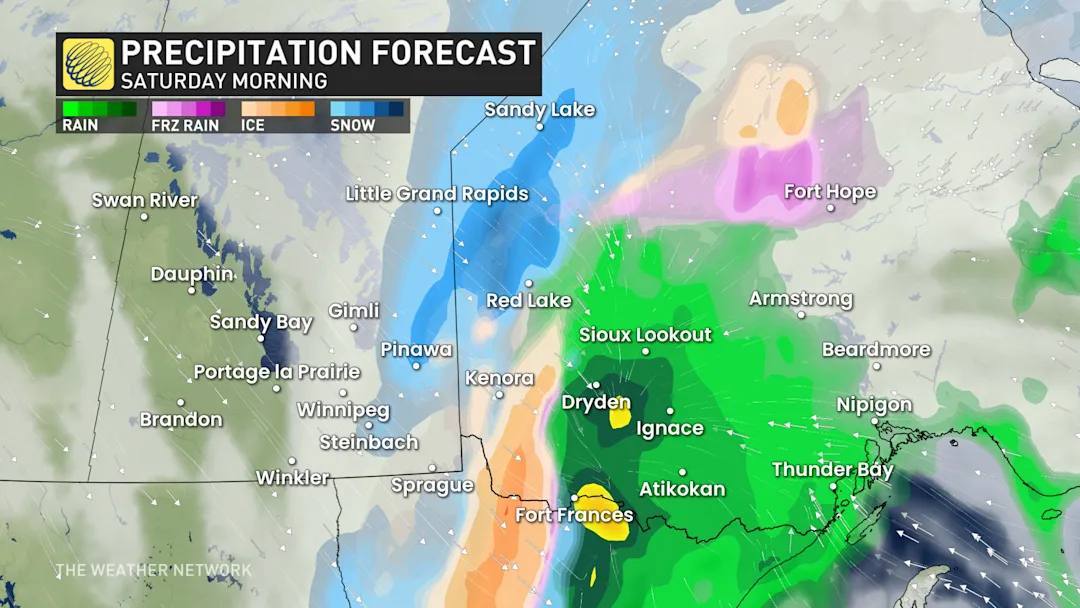 10-20 cm of snow, ice and thunderstorms: Messy weekend in Manitoba, NW ...