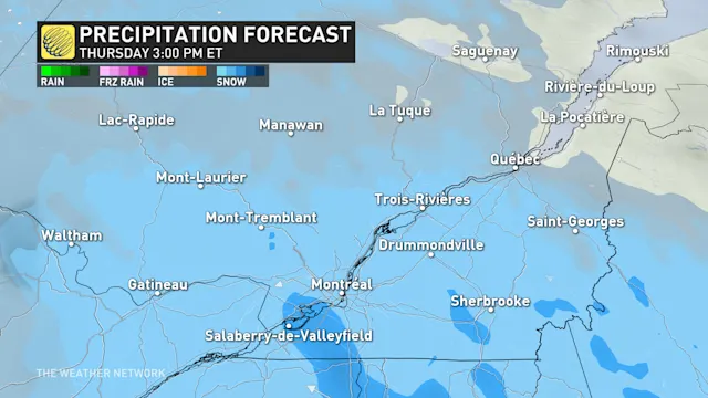 Quick burst of snow in Quebec threatens Thursday travel - The Weather ...