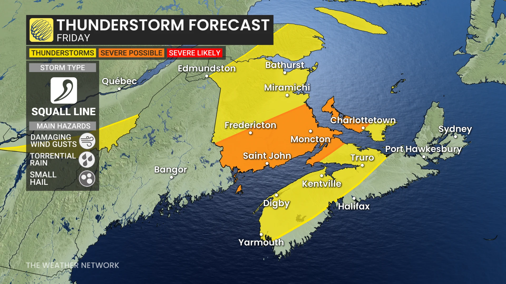 Severe storm threat with strong winds over the Maritimes Friday - The ...