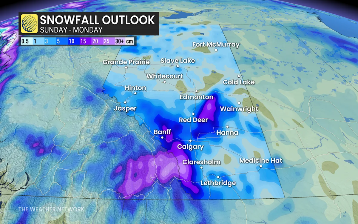 Up to 25 cm of snow possible as spring stumbles in Alberta - The ...