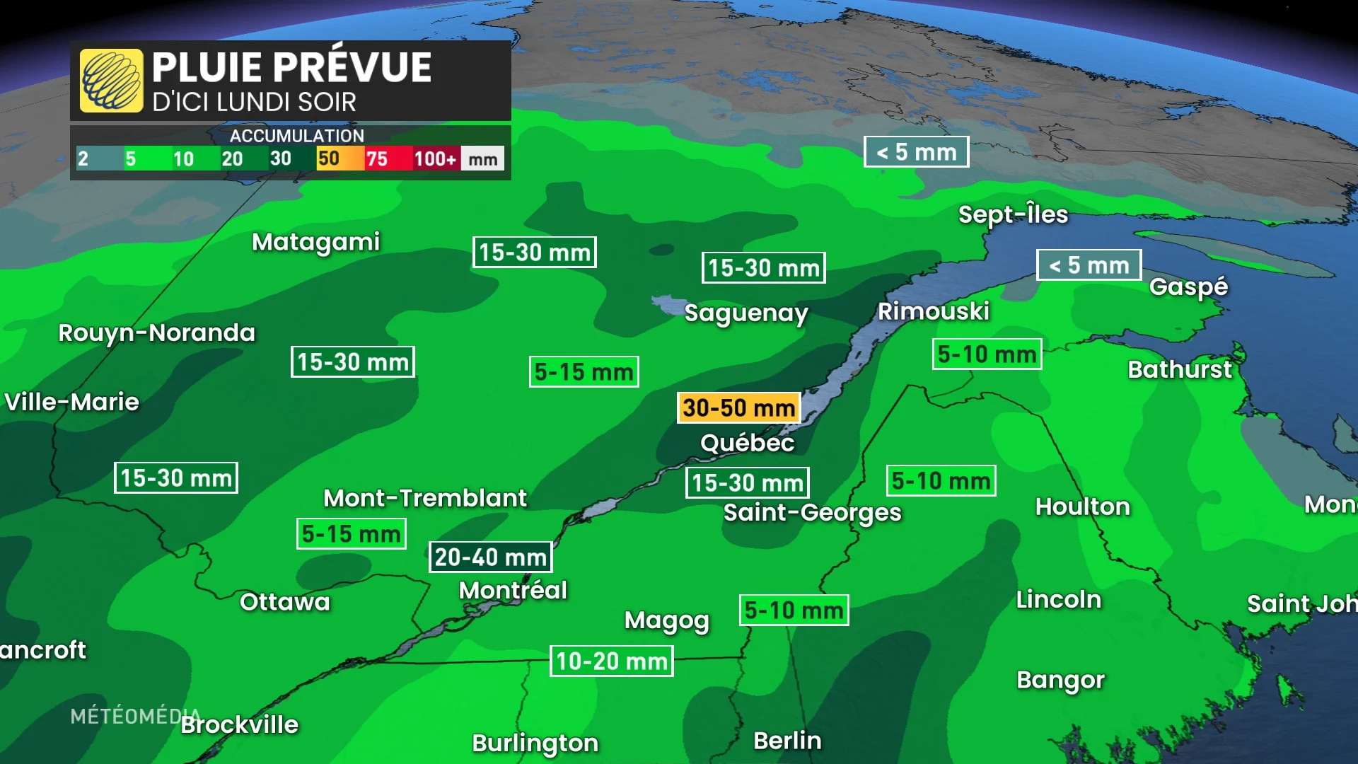Jusqu’à 50 mm de pluie : des secteurs du Québec arrosés pour terminer l ...