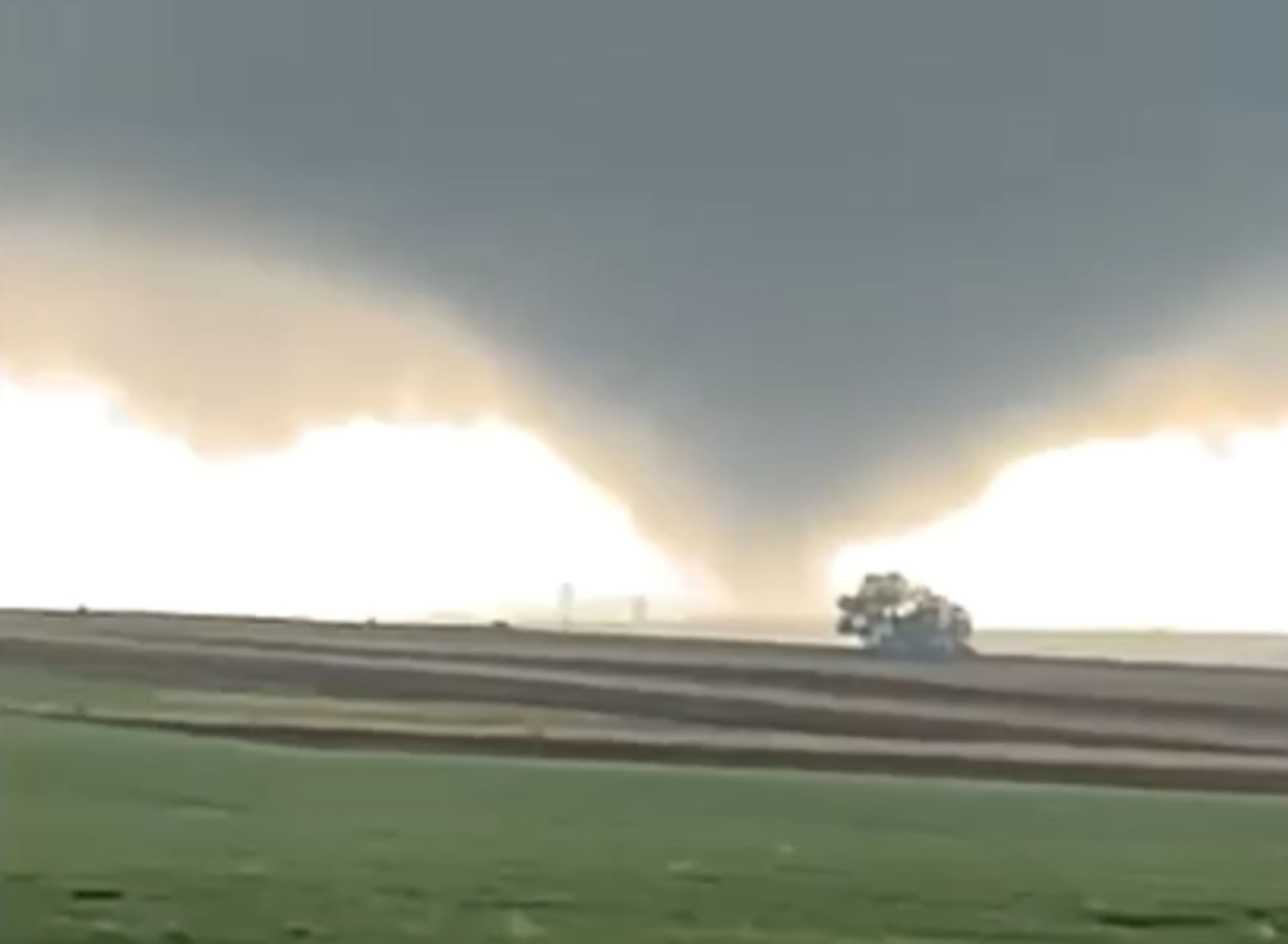 When a very rare clockwise spinning tornado touched down in South ...