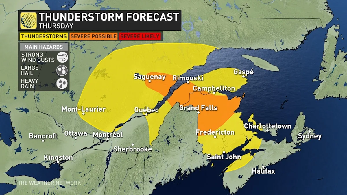 Heavy rain, storms slice through Atlantic Canada Thursday - The Weather ...