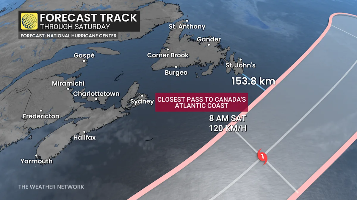 Rain is coming to Atlantic Canada, but it won't be from Hurricane Erin ...