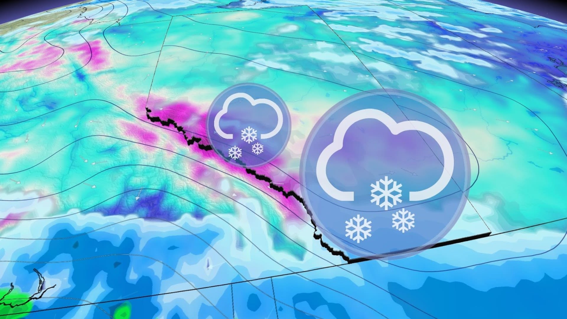 First snowfall heads to Alberta as temperatures drop below seasonal ...
