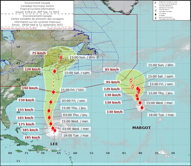 Trajectory for 'very large' Hurricane Lee takes shape as it heads north ...