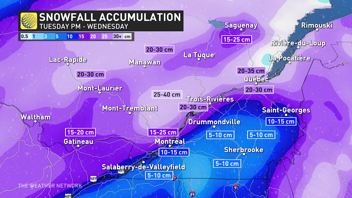Highly impactful winter storm bears down on Quebec, 30+ cm snow ...