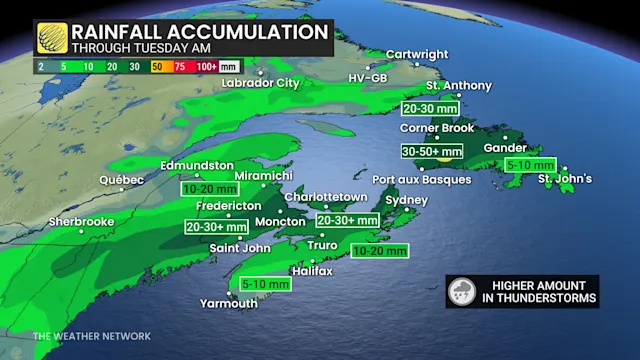 Multi-day storm risk with hail, heavy rain pops up in Atlantic Canada ...