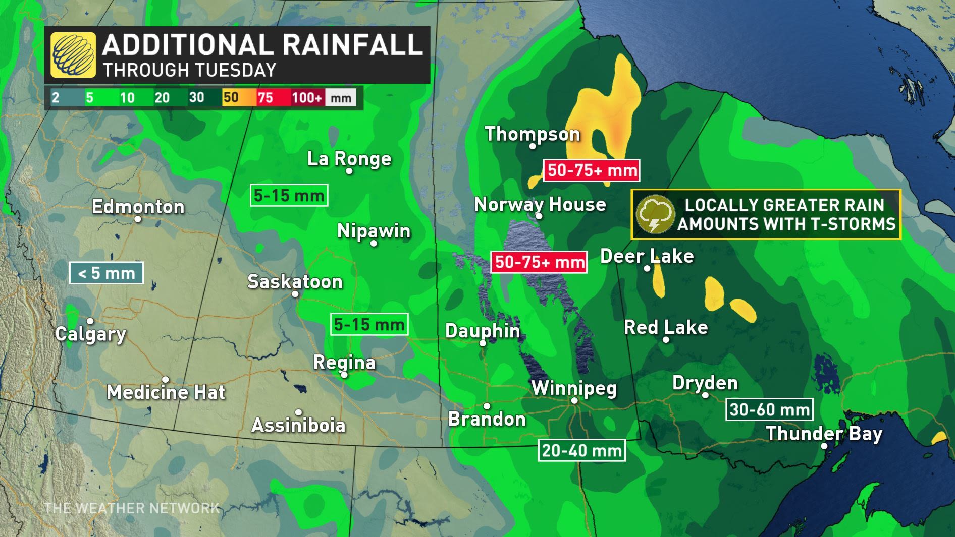 Prairies: Slow-moving system brings heavy rain, storms - The Weather ...