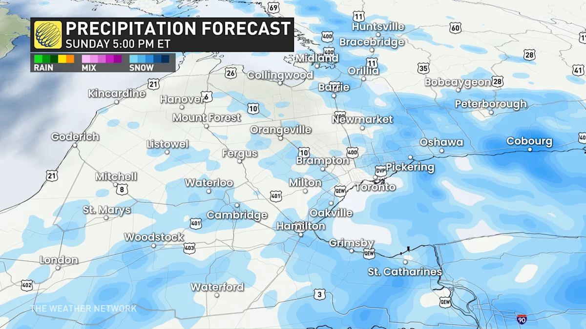 Sunday travel issues likely in southern Ontario with quick shot of snow ...