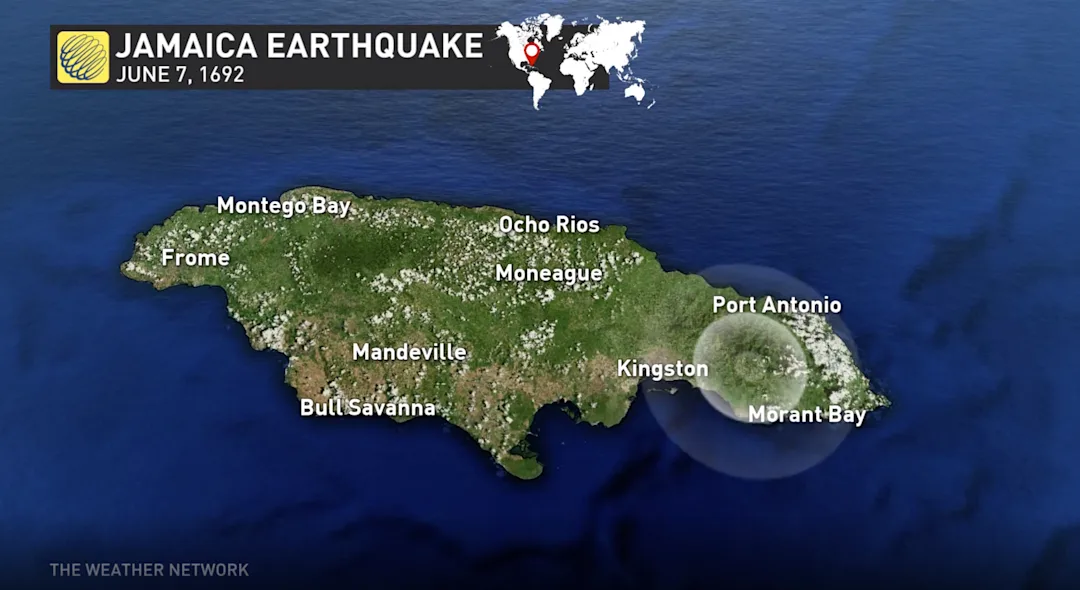 1692 Jamaica earthquake caused Port Royal to almost completely sink ...