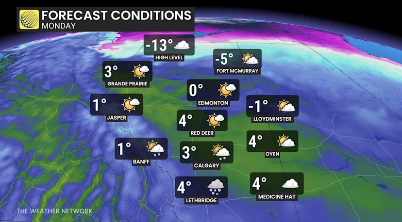 Summer-like temperatures will give way to more snow in southern Alberta ...