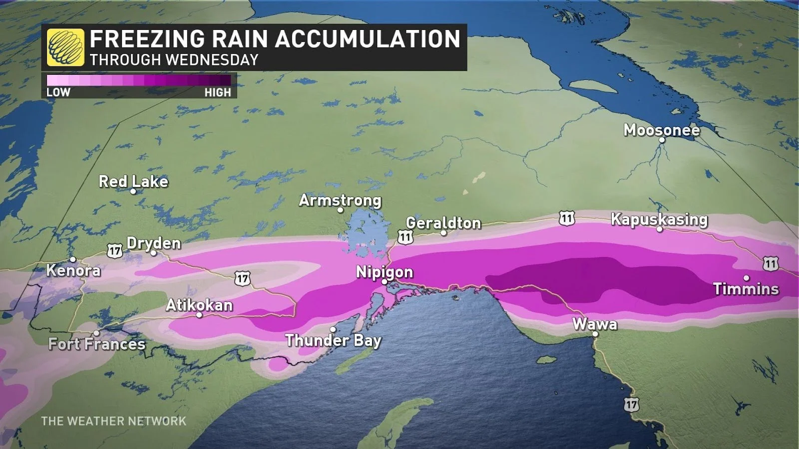Freezing rain threat continues overnight for parts of northern Ontario ...