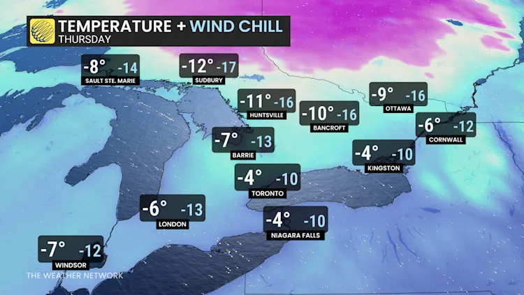 Southern Ontario to see overnight snow Monday, more cold and snow later this week - The Weather ...