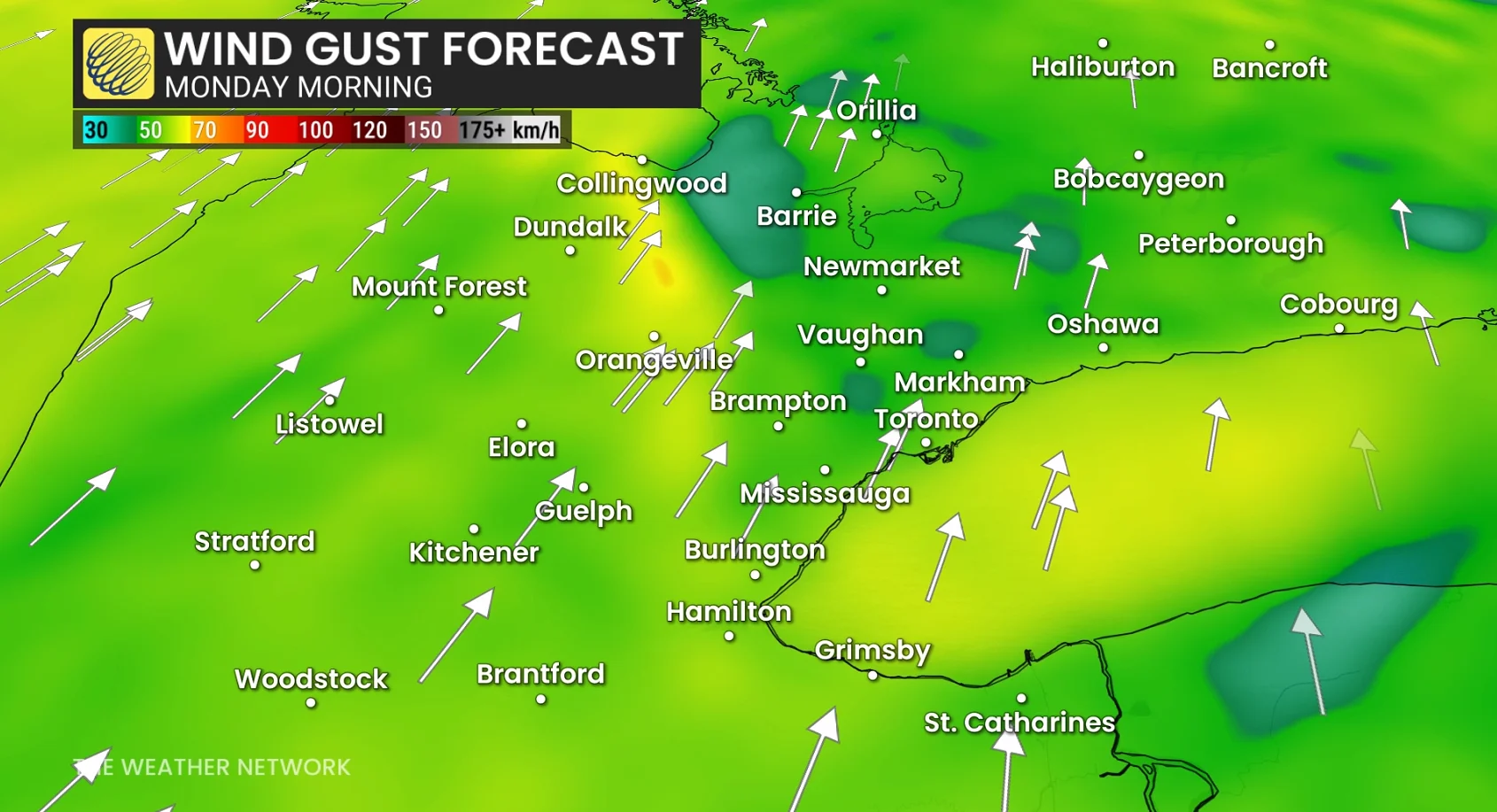 Power outage risk Monday with 60-80+ km/h wind gusts in Ontario - The ...