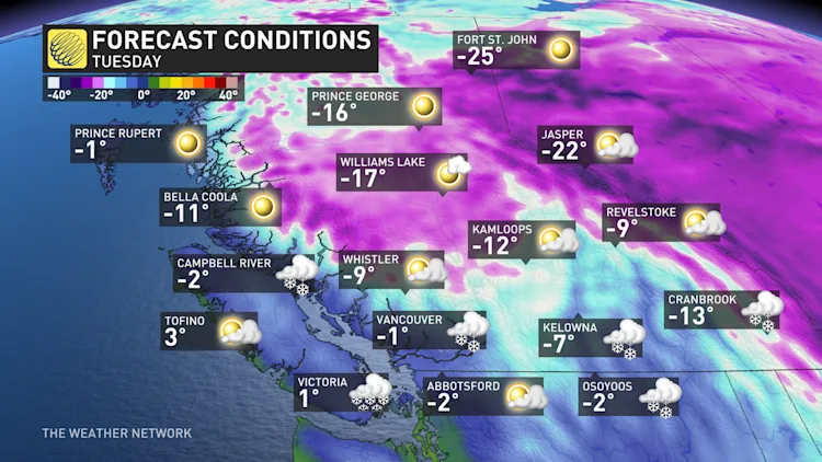 Weather alerts for bands of additional snow for B.C.'s South Coast ...