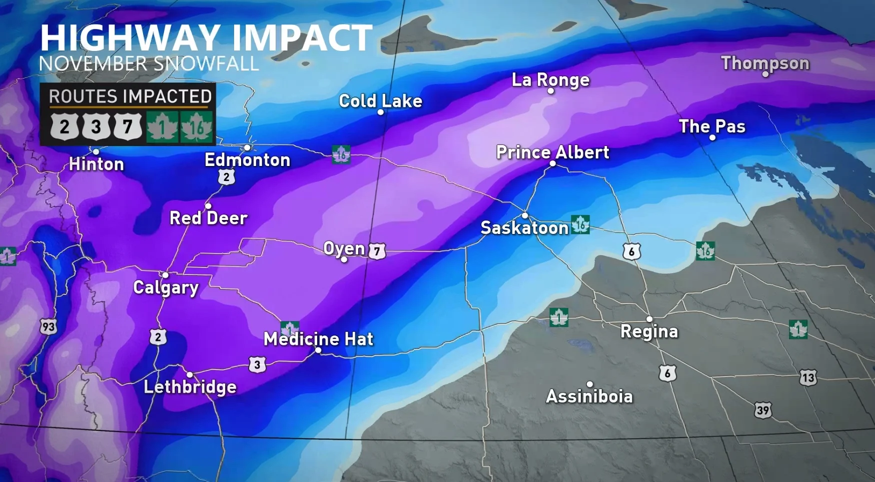 Travel delays likely as major storm targets Prairies with up to 40 cm ...