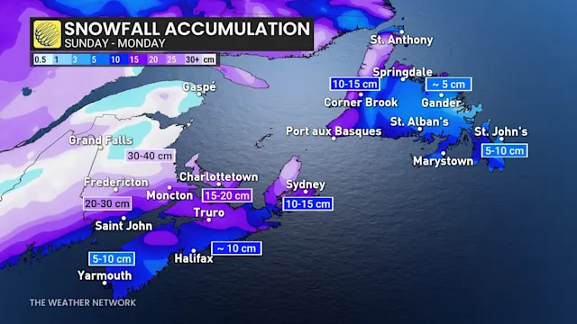 Heavy snow, significant ice blanketing the Maritimes into Monday - The ...