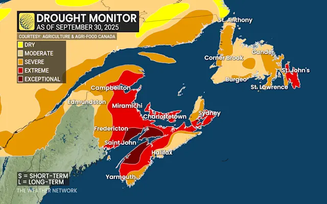 Alerts issued as extreme drought expands across Atlantic Canada - The ...