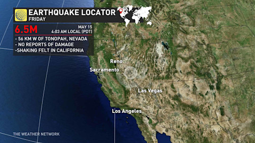 Nevada rattled by M6.5 earthquake, shaking felt in California - The ...