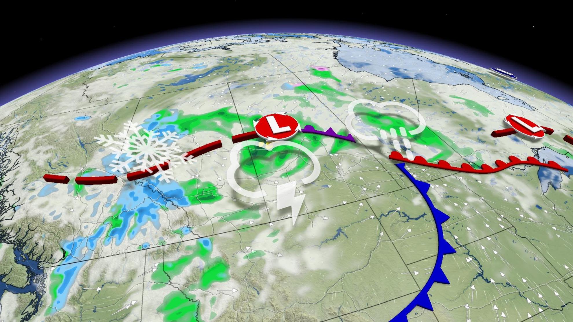 Rounds of rain, with signs of snow as temperatures cool over the ...
