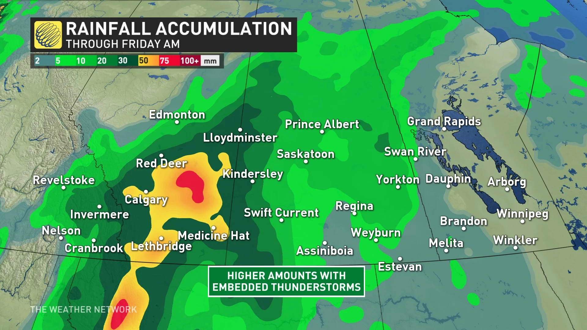 Storm risk creeps into Alberta and Saskatchewan with influx of rainfall ...