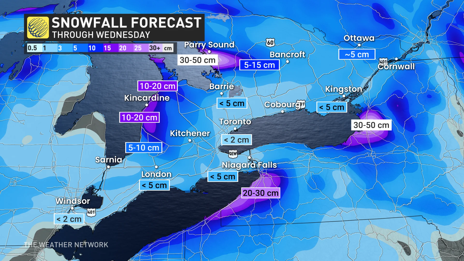 Difficult travel days as more lake-effect snow targets Ontario, risk of ...