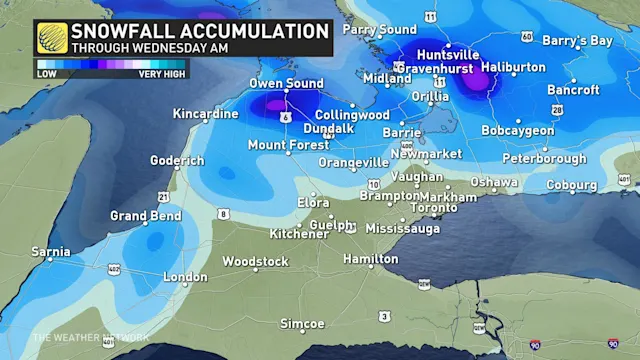 Cold winds to blow the season’s first snows into southern Ontario - The ...