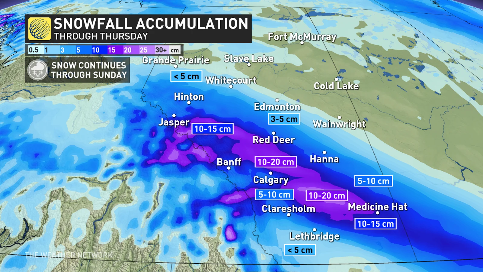 Temperature drop to bring multi-day snowfall event to Alberta - The Weather Network
