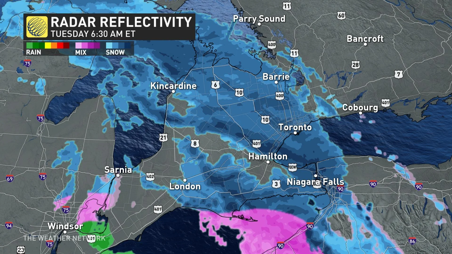 Tuesday's daunting radar over the GTA is deceiving - The Weather Network