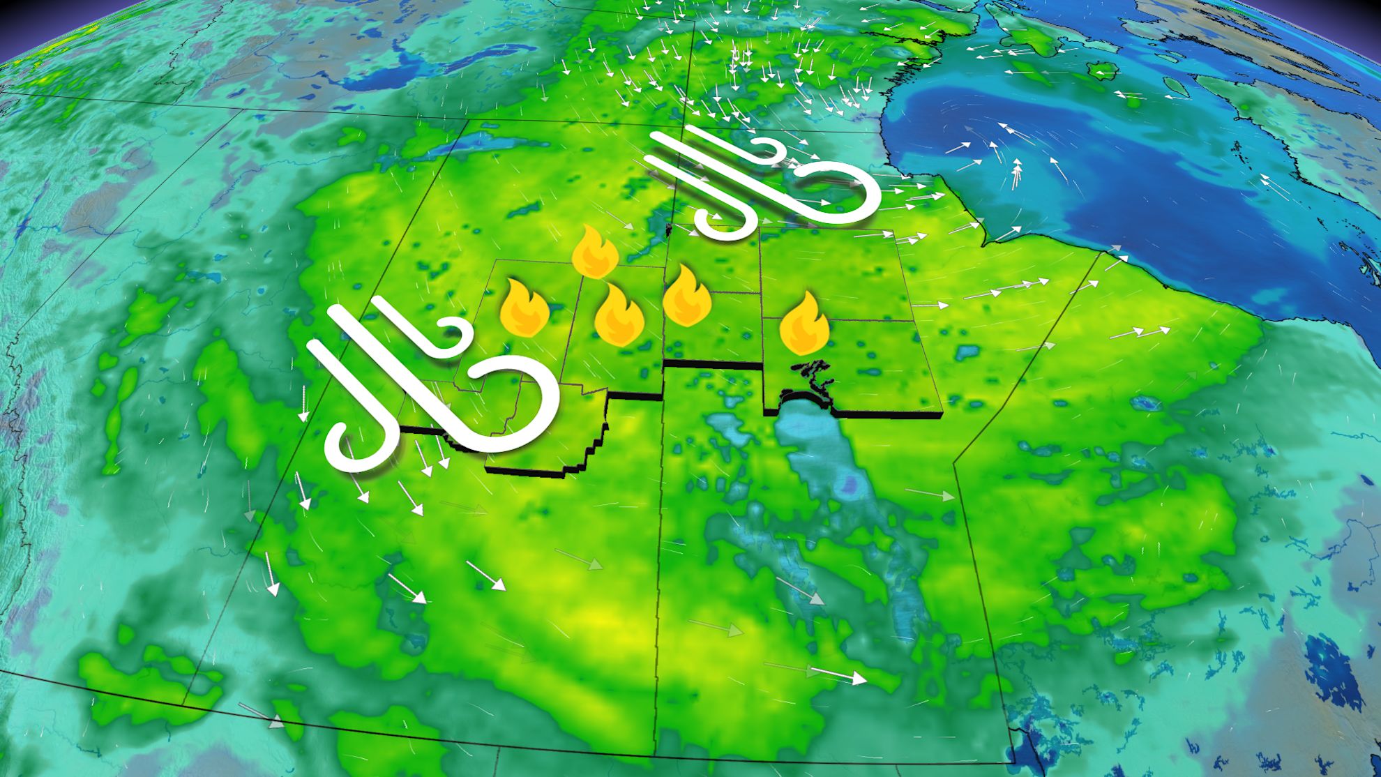 Strong winds expected to intensify wildfire activity on the Prairies ...