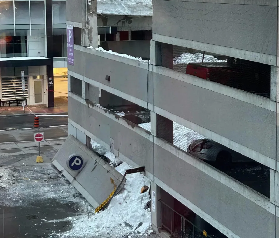Corner of downtown Ottawa parking garage looks to have collapsed - The ...