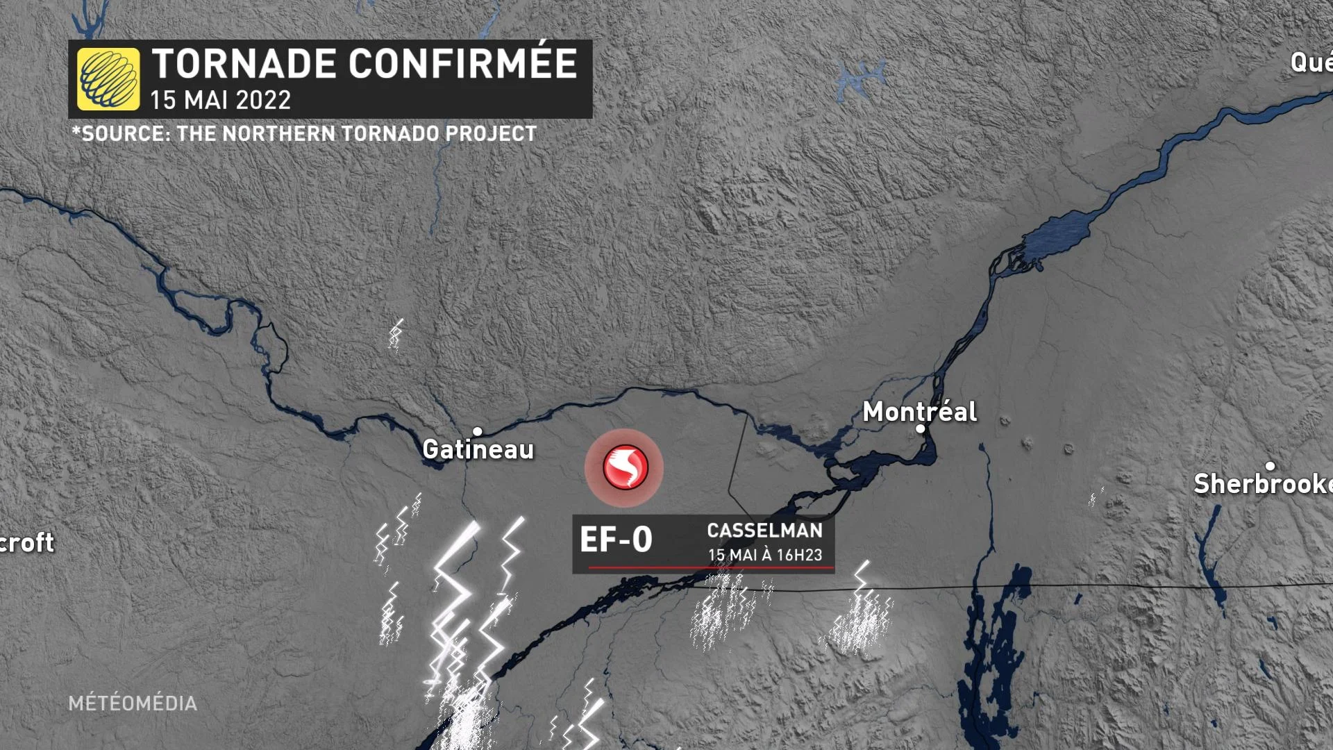 La première tornade de l’année aux portes du Québec confirmée - MétéoMédia