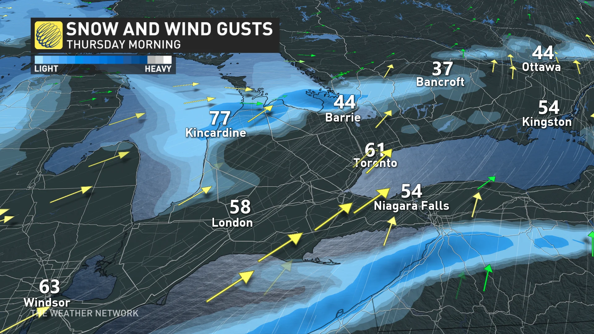 Next shot of lake-effect snow squalls ready to hit Ontario with 20-50 ...