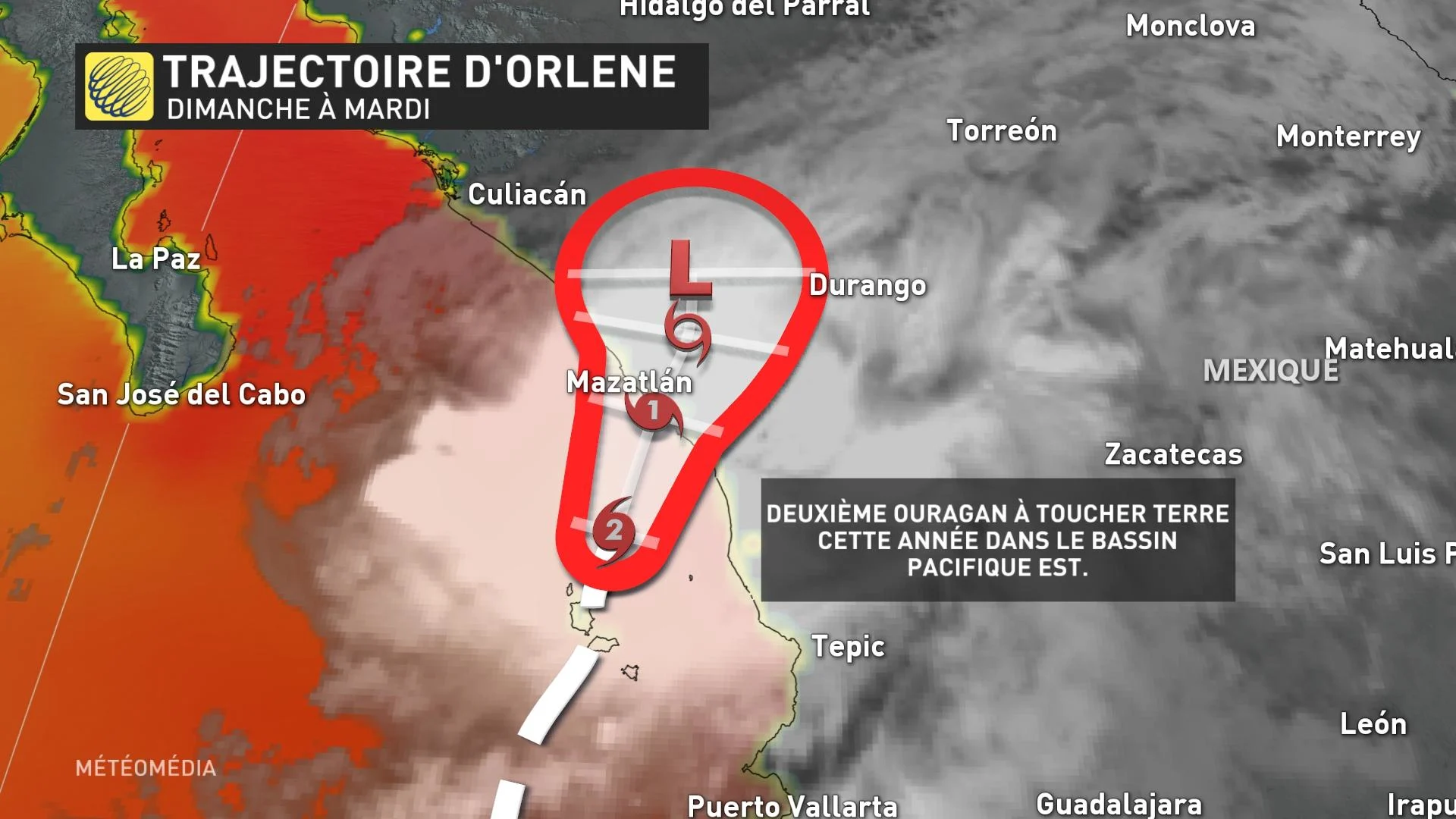 Orlene se jette sur une populaire région touristique du Mexique ...