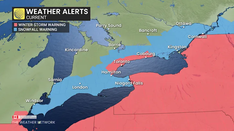 40+ cm possible as intense snow hits southern Ontario - The Weather Network
