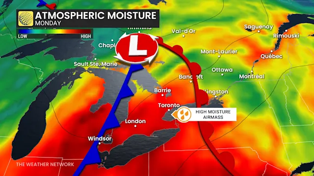 Highly humid air mass fuels Ontario storm, flood potential on Monday ...