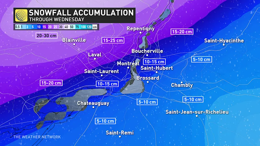Texas low delivers Quebec a winter wallop, dicey travel expected - The ...