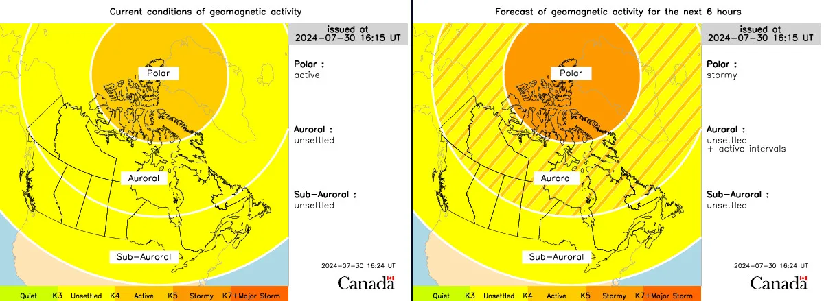 Solar storms could spark bright auroras across Canada this week - The ...