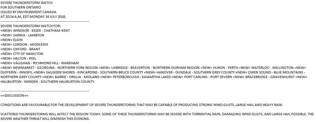 Watch? Warning? How we communicate severe weather in Canada - The ...