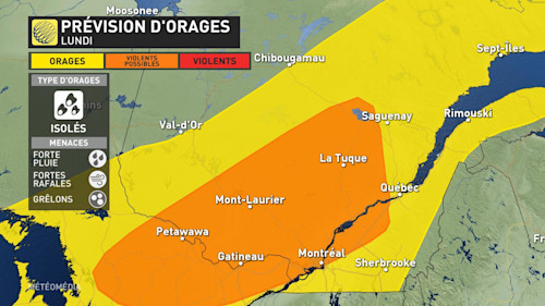 Orages violents : plusieurs secteurs toujours à risque - MétéoMédia