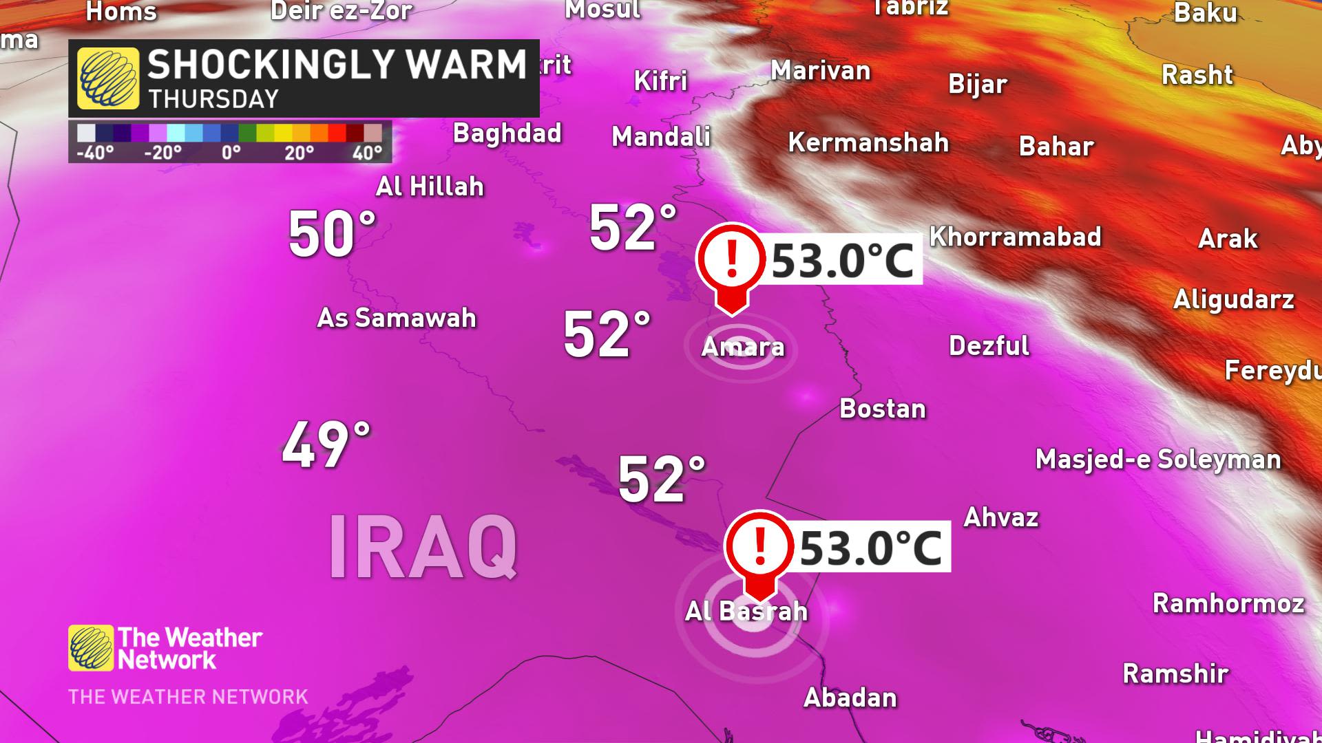 Several cities in Iraq reach 53°C amid intense heat wave - The Weather ...