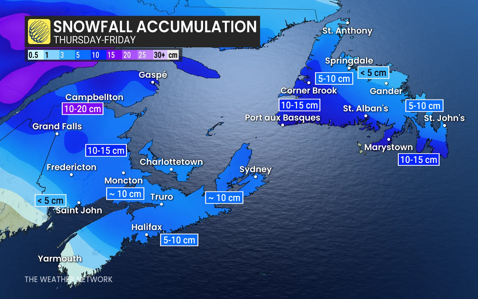 Slick blanket of snow to coat Atlantic Canada on Thursday and Friday ...